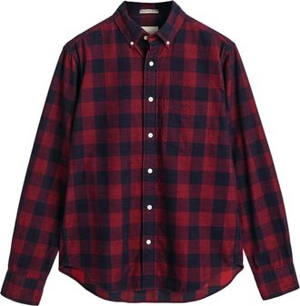 GANT Herren REG Cord Check Shirt Hemd, Ruby RED, M