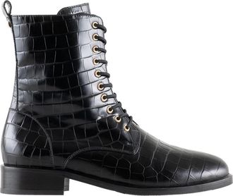 H&ouml;gl Bronze Croco Schn&uuml;rstiefel - - Shoes - Damen - Schwarzk - 36 1/2 EU
