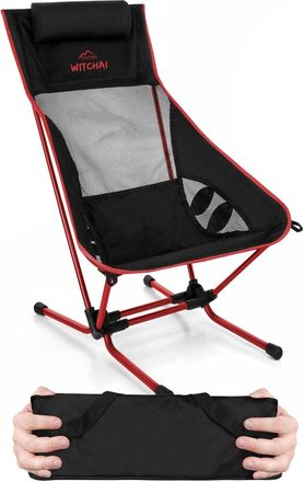 Normani Strandstuhl klappbar Ultraleichter Campingstuhl faltbar Beachchair bis 150 kg - EXTREM kleines, leichtes Packmaß Farbe Rot
