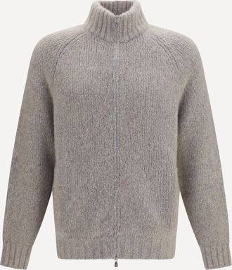 Brunello Cucinelli High-neck cashmere and silk Cardigan with zip Male 48