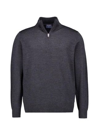 Olymp Herren Troyer grau Merinowolle unifarben