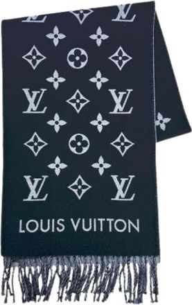 Louis Vuitton unisex, Pre-owned, Bleu, Taille: ONE Size &Eacute;charpe en laine Pre-owned