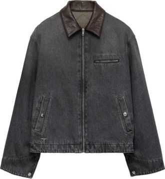 Prada Black Denim Blouson Jacket