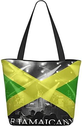 AOOEDM I Love Jamaican Music Ladies Shopping Bag 13x11x7in.Le cadeau parfait pour la Saint-Valentin.Cest de la Saint-Valentin pour maman, fille, &eacute;pouse, etc