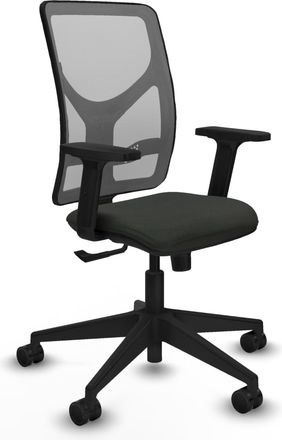 Piqueras y Crespo B&uuml;rostuhl aus schwarzem Netzstoff, mit 2D-Armlehnen, h&ouml;henverstellbare Lendenwirbelst&uuml;tze, ausgestattet mit 3 Positionen und Schneideschaum, Grau/Schw