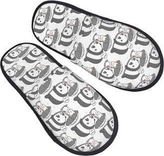 Generic Chaussons Le Chat Prend Soin Du Panda Doux Pantoufles Confortable Chaussons Maison Pour Hôtels Chambre Automne M