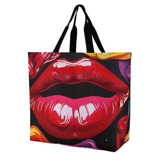 Generic L&egrave;vres Color&eacute;es Sac A Main Femme D&eacute;contract&eacute; Tote Bag Pliable Sac A Main Femmes Pour Universit&eacute; Gym Voyage