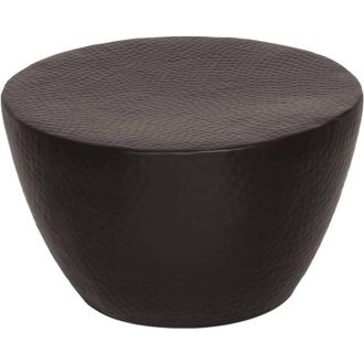 vidaXL Table basse martelée en aluminium ø 50x30 cm noir Vidaxl