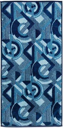 Möve Modernism Handtuch Kreise allover 50 x 100 cm aus 100 % Baumwolle, dark blue