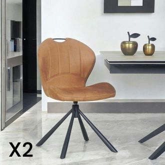 Pier Import Pier Import - Chaise pivotante caramel avec dossier courbe, (lot de 2) lombardie