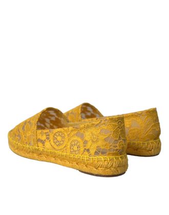 Dolce & Gabbana Womens Taormina Espadrille Yellow Viscose Cotton Nylon