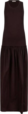 Liu Jo Femme, Robes, Brun, Taille: 38 FR Longue robe en jersey avec d&eacute;coupes lat&eacute;rales