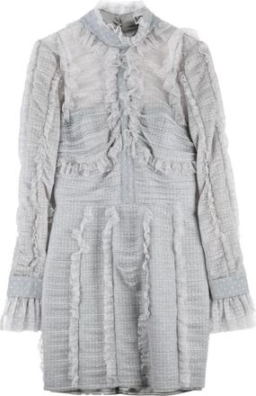 Elisabetta Franchi Femme, Robes, Gris, Taille: 38 FR Tubino in tulle