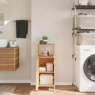 vidaXL Armoire de salle de bain avec &eacute;tag&egrave;re 36x33x87 cm bambou