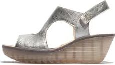 FLY London Femme YOXA576FLY Sandal, Silver, 41 EU