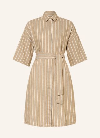 0039 Italy 0039 Italy Hemdblusenkleid Aus Leinen Mit 3/4-Arm braun