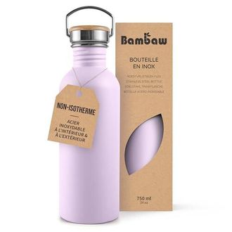 Bambaw Gourde Inox 750 ml, Gourde Inox Sport Violette, Bouteille dEau Non-Isotherme, Acier Inoxydable, Sans BPA - Lilas Clair