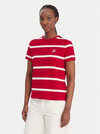 Tommy Hilfiger T-Shirt Script WW0WW47809 Rot Regular Fit