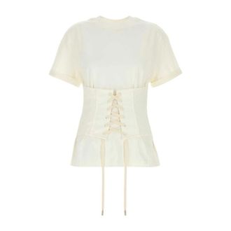 Alexander McQueen Wei&szlig;es Baumwoll-T-Shirt - - Tops - Damen - Wei&szlig; - M