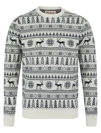 Tokyo Laundry Merry Christmas Pull de No&euml;l en tricot pour homme Style nordique Fair Isle, Nilsen - Blanc dhiver, L