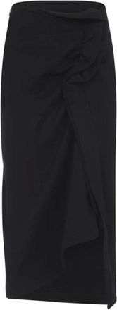 Dries Van Noten Femme, Jupes, Noir, Taille: 38 FR Hevira Ruched Midi Skirt