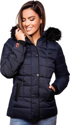 Marikoo warme Damen Winter Jacke Steppjacke Winterjacke gesteppt Parka B391 [B391-Unique-Blau2-Gr.XS]