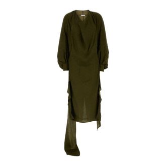 Ferragamo Olivgr&uuml;nes Seidenkleid - - Dresses - Damen - Gr&uuml;n - 2XS