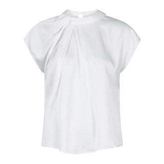 Neo Noir Elegante Drapy Satin Bluse Off White - - Blouses & Shirts - Damen - Wei&szlig; - S