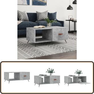 vidaXL Couchtisch Betongrau 90x50x40 cm Holzwerkstoff - Couchtisch - Wohnzimmerstil - Holzm&ouml;bel - Sideboard - Betongrau