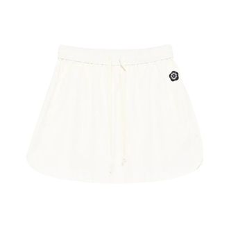Kenzo Logo-Patch Minirock mit Kordelzug - - Shorts - Damen - Wei&szlig; - XS