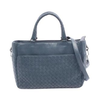 Bottega Veneta Sac &agrave; main en cuir Intrecciato Pre-owned - Femme - Pre-owned - Bleu - Taille: ONE Size