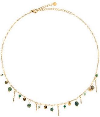 Au Printemps Paris Collier en acier avec pierres de gemmes
