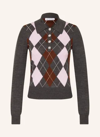 Self Portrait Self-Portrait Pullover Mit Schmucksteinen grau
