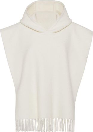 Brunello Cucinelli Cape mit Fransen - Wei&szlig;