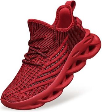 Generic Homme Et Femme Tendance Tricot Maille Sneakers &Eacute;pais Vague Semelle Conception Respirant Casual Dad Chaussures pour Rue Style Et Sports,Rouge,38 EU