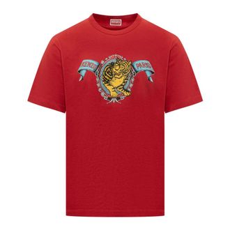 Kenzo Jumping Tiger T-Shirt - - Tops - Herren - Rot - L