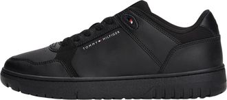 Tommy Hilfiger Herren Basketball Sneaker aus Leder, Schwarz (Black), 48
