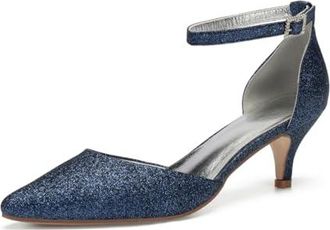 Generic Chaussures De Mariage Chaussures &Agrave; Talons Pointues Femme Mari&eacute;e Stylet Talons Bas &Eacute;t&eacute; Dress F&ecirc;te Bridal Talon 6Cm,Dark Blue,41 EU