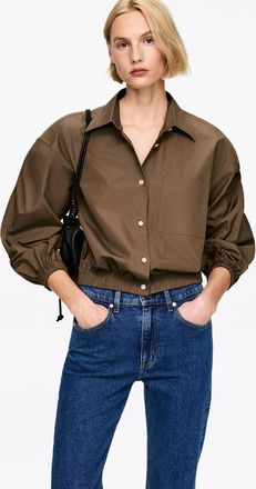 Arket Kurzes Baumwollhemd -Braun