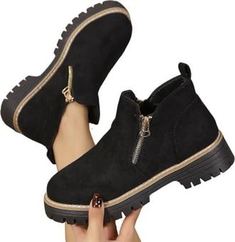 Onsoyours Bottes pour Femme Bottines Hiver Chaussure Cheville Botte A Noir 40 EU