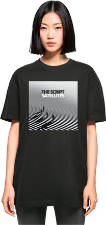 Merchcode Merchcode Womens MP5012130-Ladies The Script-Satellites Album Cover Oversized Boyfriend Tee T-Shirt, Black, Medium