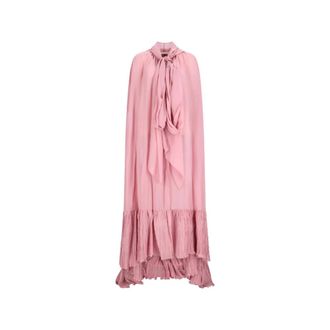 Blumarine Georgette Cape mit Kapuze und plissiertem R&uuml;schensaum - - Jackets - Damen - Rosa - 2XS