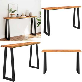 vidaXL Konsolentisch Baumkante 140x40x80 cm Massivholz Akazie - Konsolentisch - Akzentm&ouml;bel - Wohnraumgestaltung - Holztisch - Esszimmertisch - Home & Living