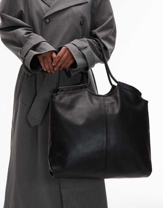 & Other Stories Tote bag matelass&eacute; en cuir de qualit&eacute; sup&eacute;rieure - Noir