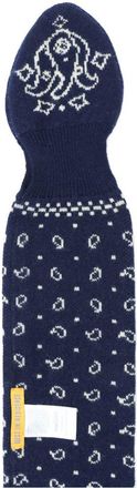 Guest In Residence Bandana-Print Wool and Cashmere Scarf - Navy