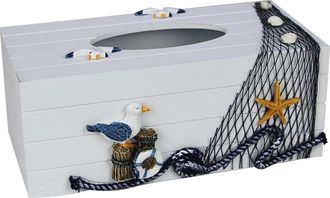 TOPBATHY Mediterrane Taschentuchbox Aus Holz, Vintage-Stil, Rechteckige Tissue-Box Abdeckung FüR Zuhause, BüRo, Auto, Esszimmer Oder Wohnzimmer