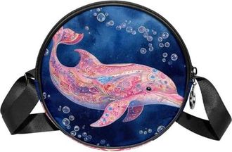 Generic Sac &agrave; bandouli&egrave;re rond pour femme, petit sac &agrave; bandouli&egrave;re avec fermeture &eacute;clair, bretelles r&eacute;glables, sac &agrave; main rond d&eacute;contract&eacute; pour femmes et fill