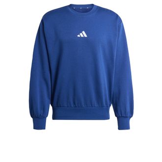 adidas Mens Essentials Feelcozy Sweatshirt Dark Blue/White 3XL