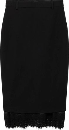 Oltre Femme, Jupes, Noir, Taille: 38 FR Jupe Tube avec Garniture en Dentelle