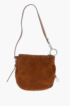 Burberry Einfarbige Wildleder-Schultertasche Mit Metall-Details Burberry